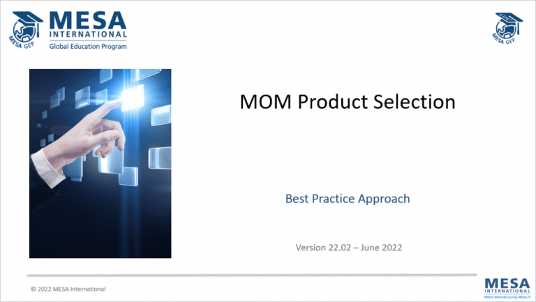 MES/MOM Certificate of Competency - Manufacturing Enterprise Solutions ...
