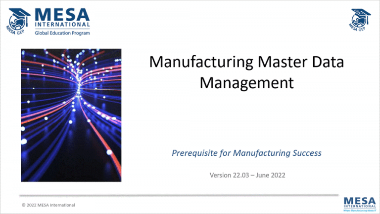 MES/MOM Certificate of Competency - Manufacturing Enterprise Solutions ...